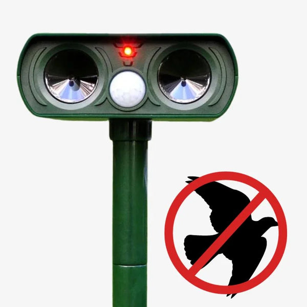 Ultrasonic Bird + Pest Repeller Solar Powered - Long Range - TechBuum